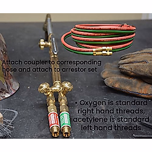 Hot Max 24011/24131 Torch End Flashback Arrestor Set and Oxy-Acetylene Twin Hose Coupler/Union Bundle