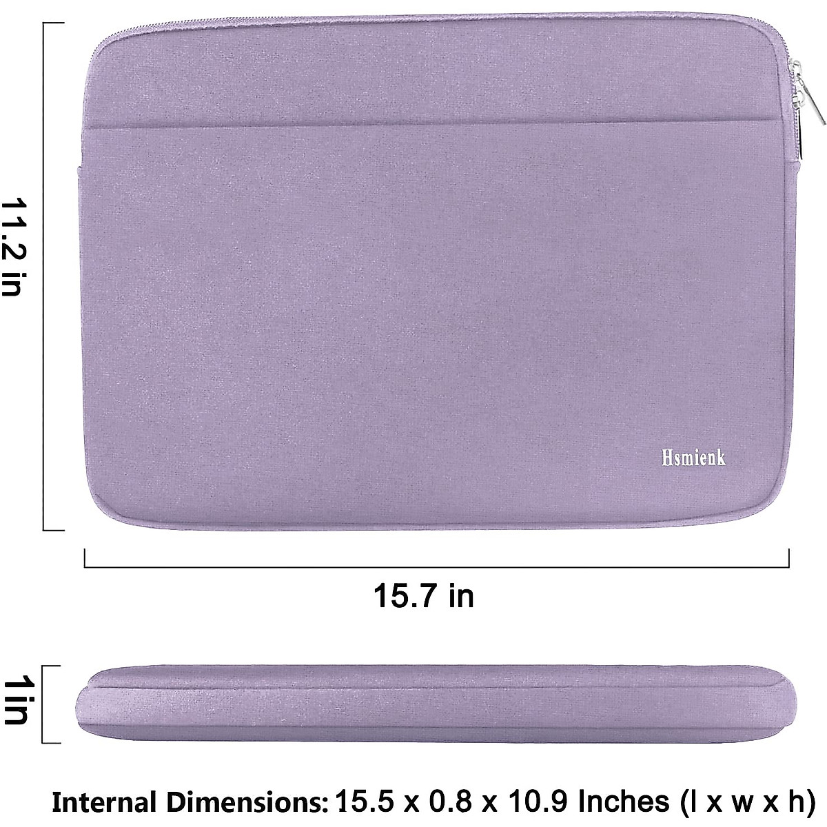 15.6 inch Laptop Sleeve Case, Shockproof Protective Notebook Case with Accessory Pocket, Briefcase Carrying Laptop Sleeve for 15.6" HP, ASUS, Dell, Lenovo, Acer -Lilac Colour