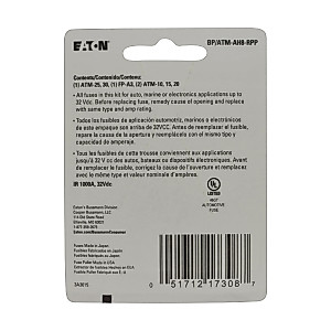 Bussmann (BP/ATM-AH8-RPP) High Ampere ATM Emergency Fuse Kit, 1 Count (Pack of 8)