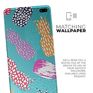 DesignSkinz Retro Summer Pineapple v1 Protective Vinyl Decal Wrap Skin Cover Compatible with The Samsung Galaxy S20 (Screen Trim & Back Glass Skin)