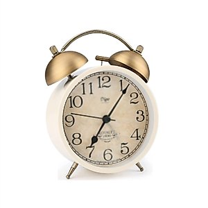 GRFIT Alarm Clock Twin Bell Alarm Clock Loud Alarm Clocks for Heavy Sleepers Non-Ticking Desktop Clock Home Decor Alarm Clock Clocks for Bedside