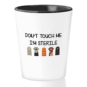 Bubble Hugs Veterinarian Shot Glass 1.5oz - Don’t touch me I'm sterile - Specialist Animal Pet Lovers Doctor Technician Veterinary Tech Medicine Assistant