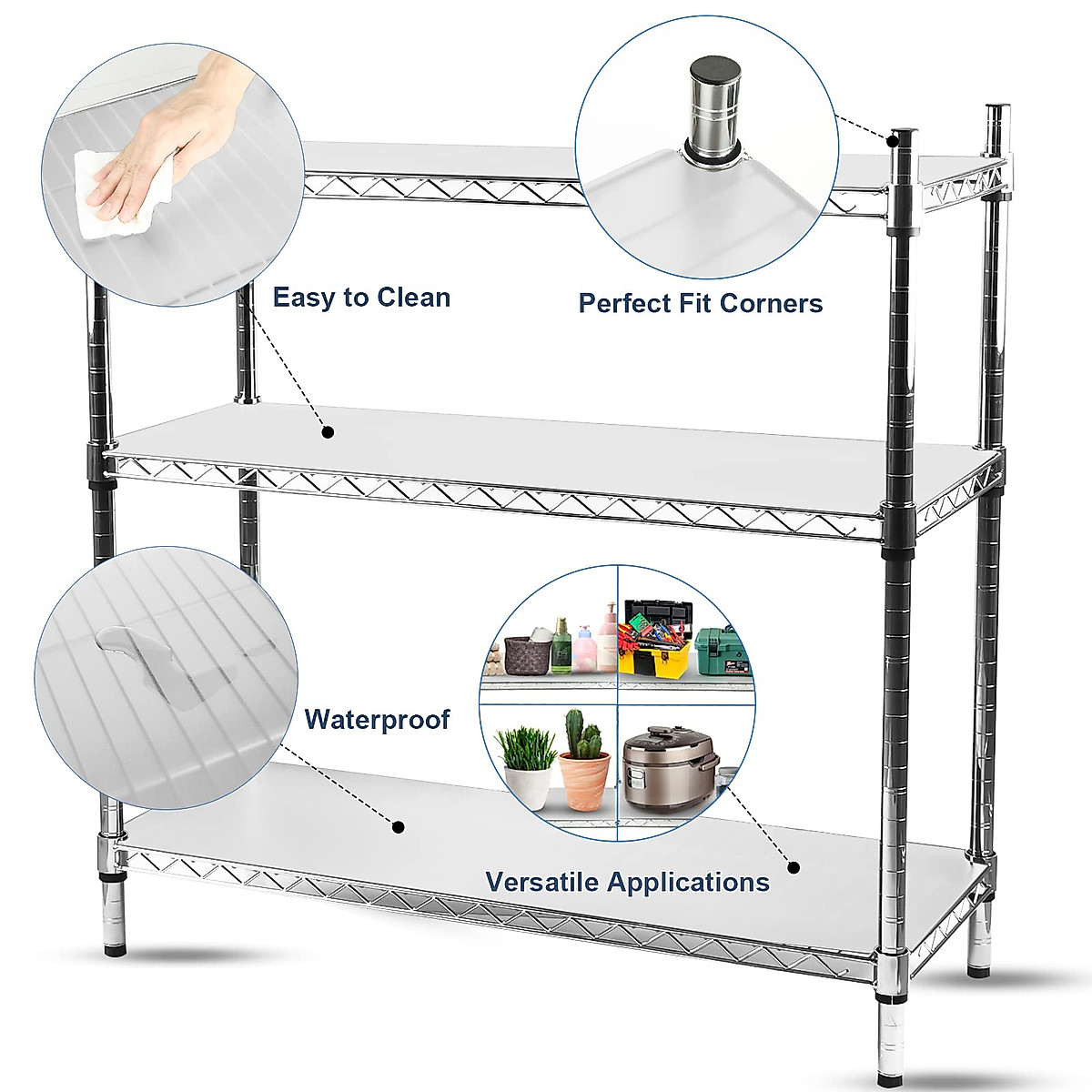 Wire Shelf Liner - Shelf Liners for Wire Shelving - Shelf Liner for Wire Shelves - Set of 4-14 X 36 Inch Black