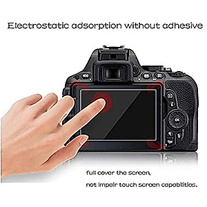 PCTC Screen Protector Compatible for Sony alpha A6600 A6100 A6400 A6000 A6300 A5000 Nex-7 NEX-6 NEX-5, 3 Packs 0.3mm 9H Hardness Tempered Glass 2* Hot Shoe Cap Cover