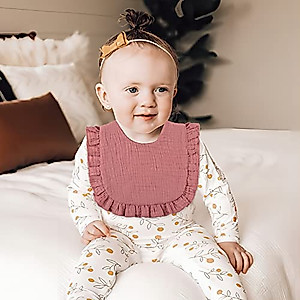 DOSMINE Muslin Bibs Baby Bibs Baby Drooling Bibs Baby Girl Bibs Baby Bandana Bibs Infant Bibs Girls Cotton Teething Bibs Baby Drool Bibs