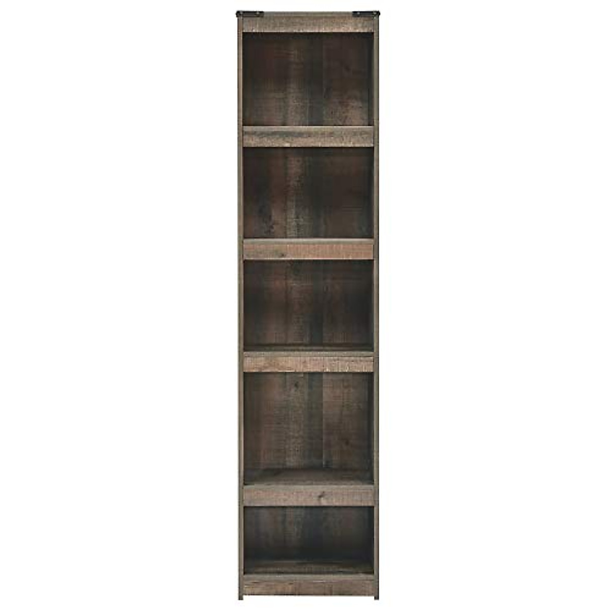 Signature Design by Ashley Trinell Rustic Entertainment Center Pier Bookcase with 3 Adjustable Shelves, Natural Brown