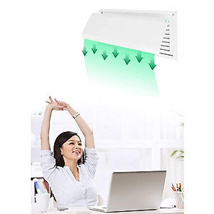 Liveinu Air Deflector Adjustable Reusable Heat and Air Deflector for Sidewall Vent Air Conditioner Deflector White 23" Inch