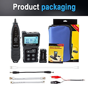 NOYAFA Advanced Network Cable Tester With PoE& NCV & Lamp For CAT5e/CAT6/CAT6a, Multifunction Wire Tracker Cable Tester For Tracker Underground Telephone Line Finder Home Repair