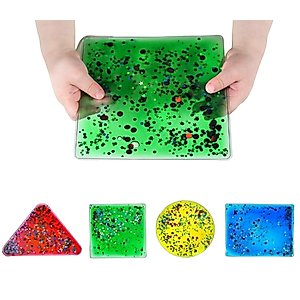 Playlearn Sensory Gel Pads - Sensory Bag - 3D Folding Pads 4pk - Fidget Toys - Tactile Sensory Toys