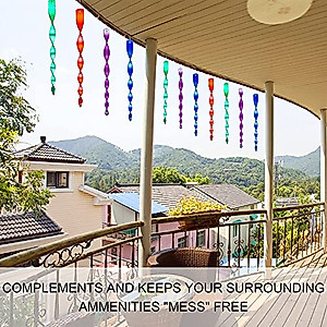 Hausse 30 Pack Bird Repellent Reflectors Scare Rods, Hanging Colorful Plastic rod Reflective Bird Deterrent Device, Glossy Finish Garden Decorative Scare Bird Away, Like Woodpeckers, Pigeons and Geese