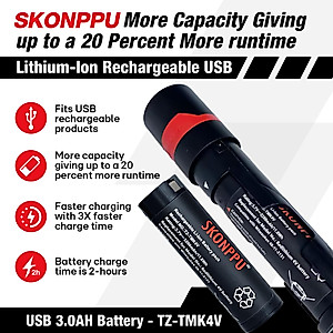 SKONPPU 3.7V 3200mAh Replacement Battery Compatible with Milwaukee 48-11-2131.