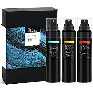 AQUA BLANCE Body Spray for Men, Pack of 3, Each 3.4 Fl Oz, Total 10.2 Fl Oz, Deodorant for Men Refreshing Fragrance Mist