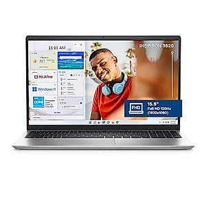 Dell Laptop Inspiron 3520 15.6" Full HD, Intel Core i3, 8GB, 256GB SSD, Windows 11 Home, Español, Plata. Incluye Backpack y Mouse inalámbrico