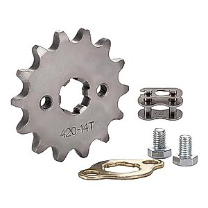 WOOSTAR Motorcycle 420-14T Front Sprocket 17mm for 50cc 70cc 90cc 110cc 125cc Dirt Pit Bike Mini Bike ATV 4 Wheeler Moped