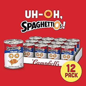 Campbell's SpaghettiOs Original Canned Pasta Plus Calcium, 15.8 oz Can (Pack of 12)