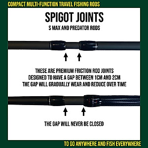 Rigged and Ready Predator Baitcaster Spin Travel Fishing Rod. Hi-Carbon Cast Spinning Pole Unique Micro Trigger +2 Tips 220+185cm (6’+7’3”) Angling Options Max Cast Weight 30g(1oz) 80g(2 3/4oz)