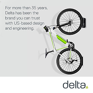 Swivel Bike Wall Mount by Delta Cycle - Garage Bike Rack Swings 90 Degrees For More Floor Space - Bike Wall Hanger With Rear Tire Tray - Vertical Bike Rack Holds Any Bike Up To 40 lbs