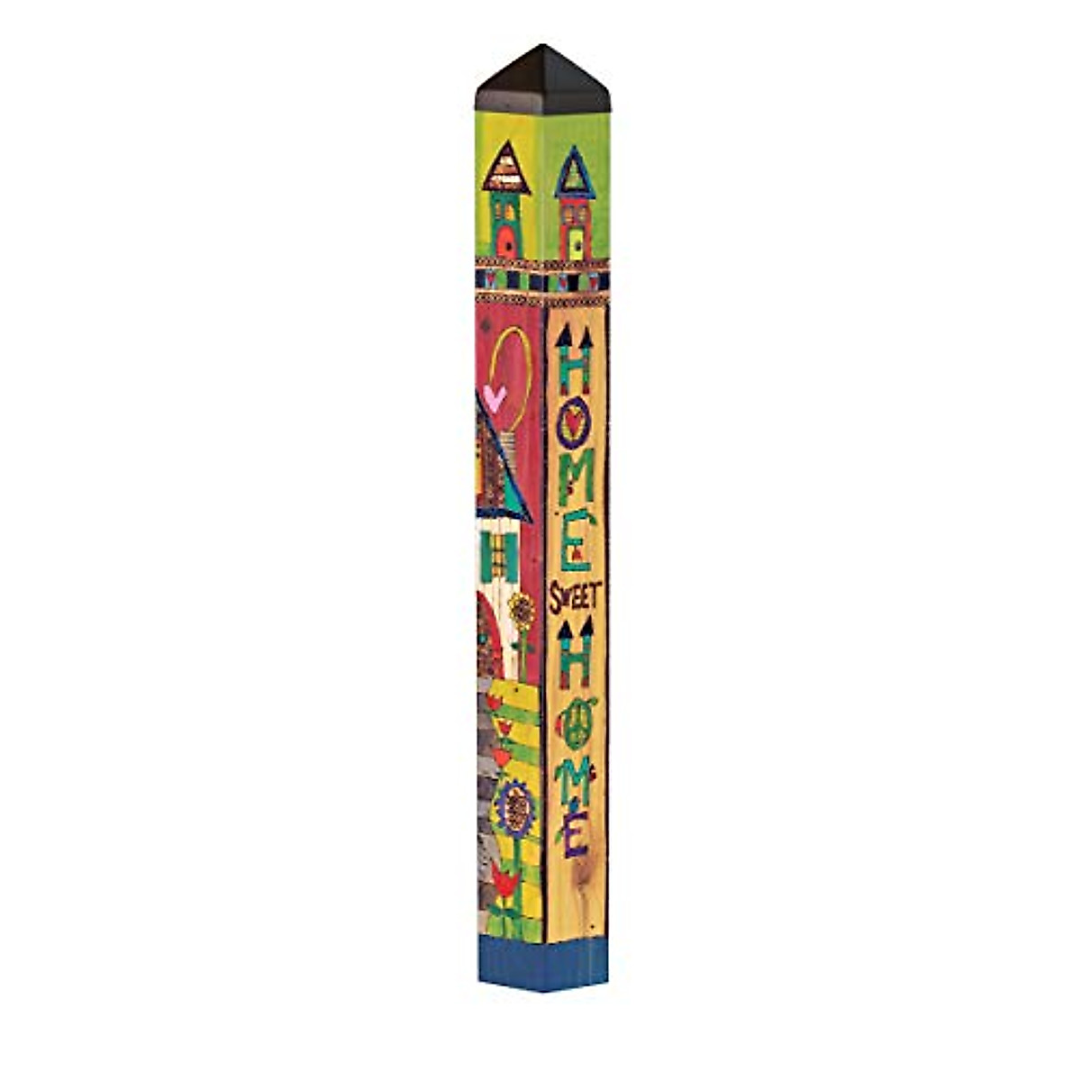 Studio M Family Home Art Pole House Rules Outdoor Decorative Garden Post, Made in USA, 40 Inches Tall