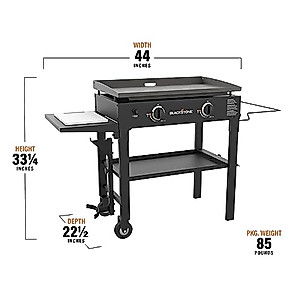 Blackstone 28" Flat Top Grill, Model 1853, 2 Burner Black Gas Griddle with Stand for Camping and Outdoor BBQ, Includes Blackstone Accessories Kit Cast Iron Seasoning and Wholesalehome Gloves and Cloth