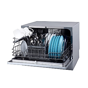 EdgeStar DWP62SV 6 Place Setting Portable Countertop Dishwasher - Silver