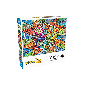 Buffalo Games - Pokémon - Stained Glass Starters - 1000 Piece Jigsaw Puzzle for Adults Challenging Puzzle Perfect for Game Nights