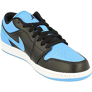 NIKE Men's Air Jordan 1 Low Sneaker, Black Black Blue University, 8.5