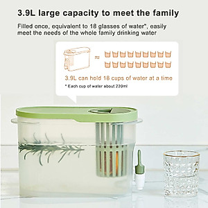 ZWMBYN Iced Drink Dispenser,1Gallon Refrigerator Cold Iced Beverage Dispenser with Spigot,Fruit Teapot Lemonade Milk Bucket Water Dispense for Kitchen Home Party Bar