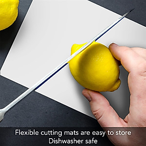 Cut N' Funnel Clear Flexible Plastic Cutting Board Mat, 2 Pack, Made in the USA of BPA & PVC Free Plastic, Easily Cleans Up
