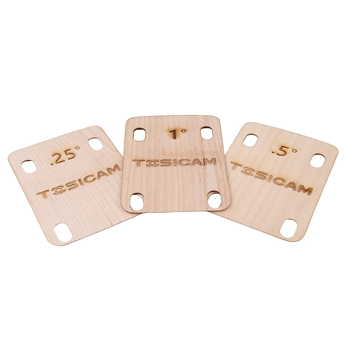 3pcs Guitar Neck Shims Shim Made of Canada Solid Maple Wooden, For Bolt-on Neck Bolts, Shaped 0.25 0.5 1 Degree (0.25 0.5 1 Degree)