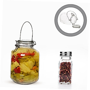 SWOOMEY Glass Storage Jar Glass Container Sauerkraut Canned Clear Container Glass Kitchen Canisters Transparent Pickle Jar Sealed Glass Storage Jar Glass, Iron Glass Storage Container Food