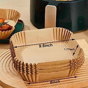 UMETRE air fryer paper liners, 150pcs disposable airfryer liners parchment papers, square 9inch Non-stick sheets, air fryer liners disposable basket, Free of Bleach