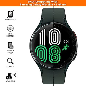 SPGUARD [4 Pack Galaxy Watch 4 44mm Screen Protector & Galaxy Watch 5 44mm Screen Protector, Tempered Glass Screen Protector Accessories for Samsung Watch 4 44mm/ Watch 5 44mm (NOT for Other Models)