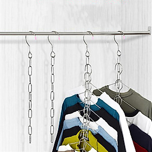 TraveT Hanging Clothing Chain Clothes Market Shop Display Hanging Chain Hooks with Ring Hanger