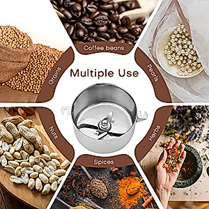 FLKQC High Speed 150g Electric Grain Mill Machine Spice Herb Grinder 850W 70-300 Mesh 28000RPM Stainless Steel Commercial Grade for Kitchen Herb Spice Pepper Coffee (150g)