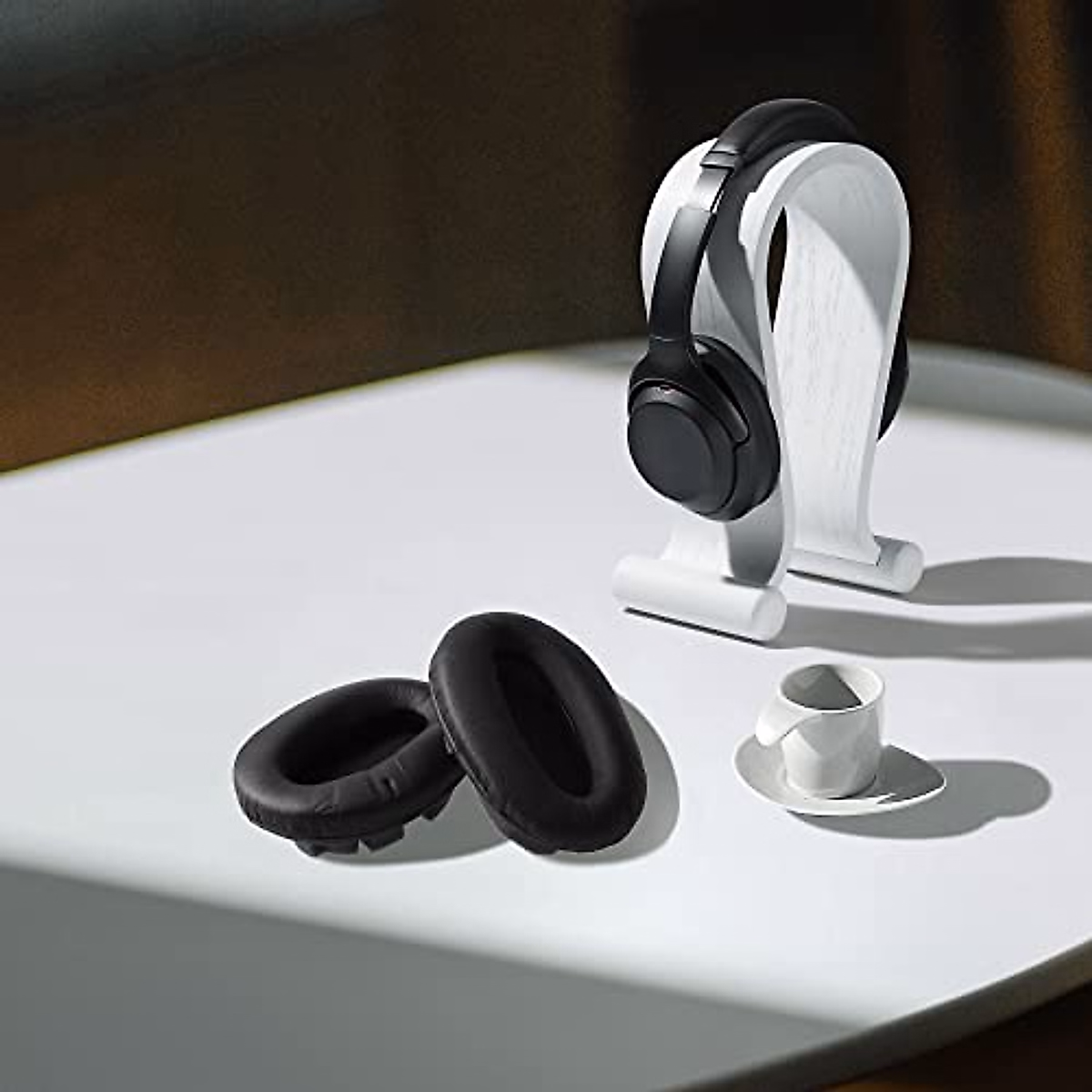 kwmobile Ear Pads Compatible with Sony MDR-1000X / WH-1000XM2 Earpads - 2X Replacement for Headphones - Black