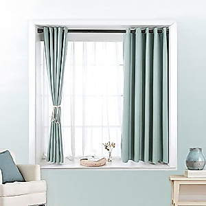 Black Spring Tension Curtain Rod 28-52 Inches, 7/8" Diameter Adjustable Shower Curtain Rod No Drill, Anti-slip Heavy Duty Spring Curtain Rod for Windows Bathroom Kitchen Closet Doorway