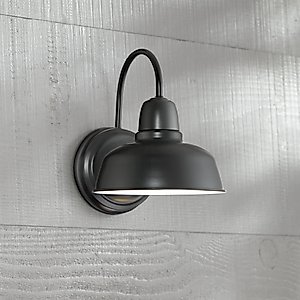 John Timberland Urban Barn Rustic Industrial Farmhouse Outdoor Wall Light Fixture Black Gooseneck Arm 11 1/4" for Exterior Deck House Porch Yard Patio Outside Garage Front Door Garden Home Roof