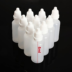 esowemsn 24pcs 5ml Empty Plastic Dropper Bottle/Eye Dropping Bottles Squeezable Eye Liquid Dropper(5ml)