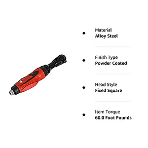 Jack Boss 3/8" Air Ratchet Wrench Square Drive Professional Pneumatic Ratchet Wrench Tool,60 Ft-lbs Max Torque,160 RPM