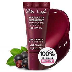 Dr. Lipp Superfood Lip Tint Elderberry 8ml – 4-in-ONE Ultra Moisturising Tinted Lip Balm, Lip Gloss, Cheek Blush & Glossy Eyeshadow – 100% Natural – Fragrance & Cruelty Free