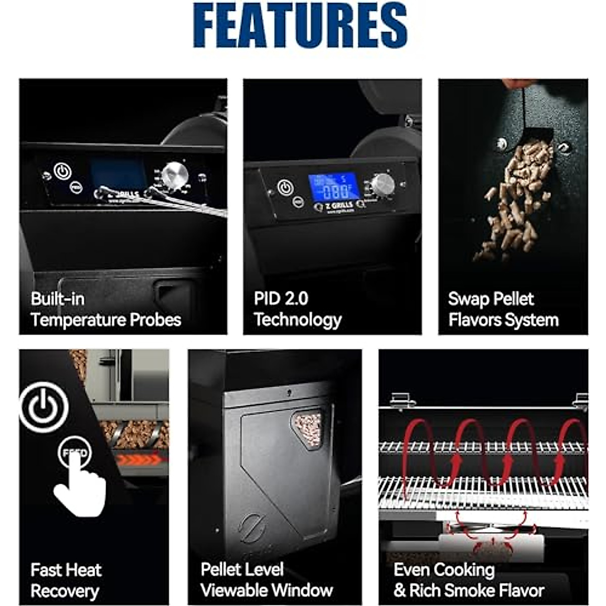 Z GRILLS 450B 2022 NEW Model Wood Pellet Grill & Smoker with a PID Controller, 459 sq in Cooking Area