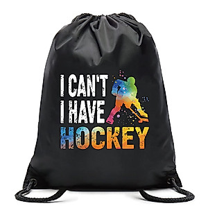 Pishovi I Can I Have Hockey Drawstring Waterproof Hockey, Hockey Sports Bag for Man Women, Hockey Player Gifts, Hockey Gift for Hockey Lover, Hockey Lover Gift Idea