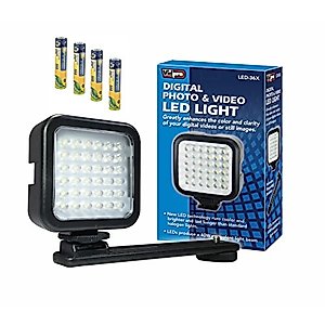 Panasonic Lumix DMC-LX5 Digital Camera Lighting LED-36X On-Camera LED Video Light - With a Pack of 4 AAA NiMH Rechargable Batteries - 1000mAh