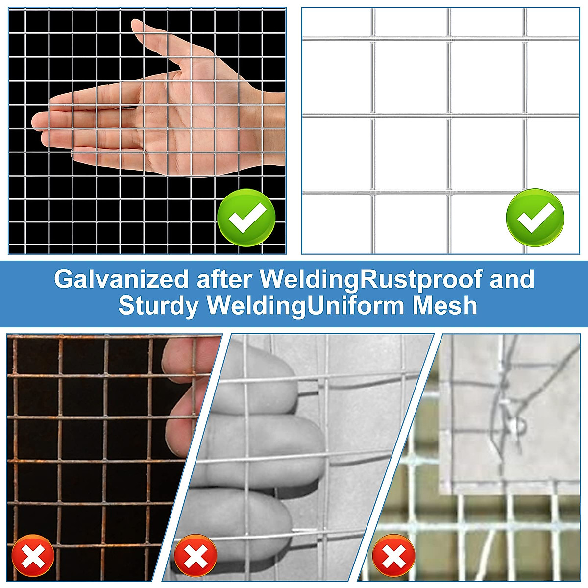 Land Guard 19 Gauge Hardware Cloth, 1/2 inch Chicken Wire Fence, Galvanized Welded Cage Wire Mesh Roll Supports Poultry Netting Cage Fence…