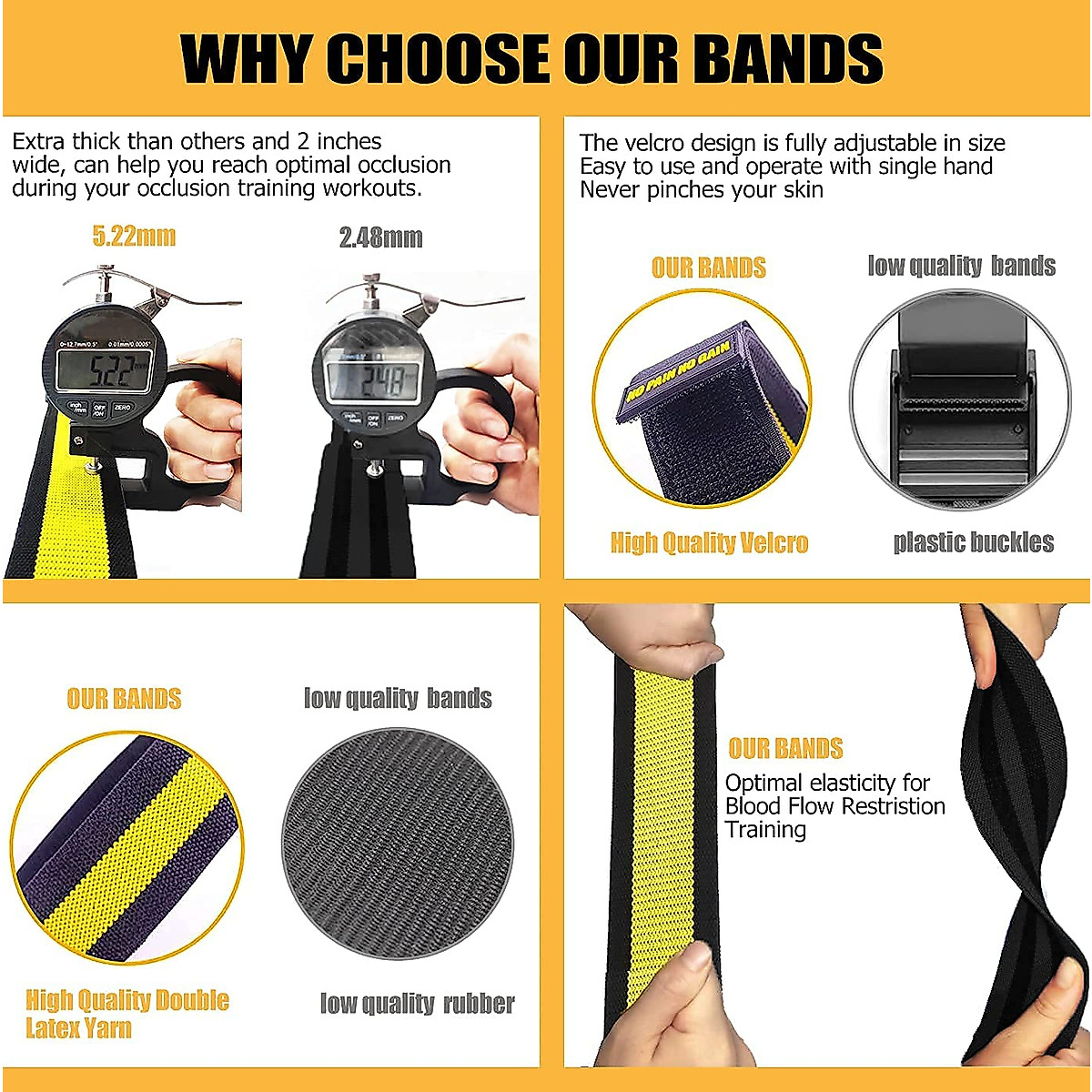 Occlusion Bands for Women Glutes & Hip Building, Blood Flow Restriction Bands BFR Bundle Booty Bands, Best Fabric Resistance Bands for Exercising Your Butt, Squat, Thigh, Fitness