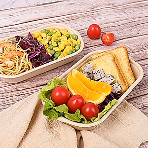 JAYEEY 17 oz Disposable salad bowls with lids, Sugarcane Fiber Paper Bowls take away Bagasse food containers meal prep deli container 50 Pack