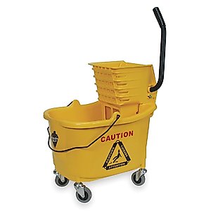 Mop Bucket and Wringer, 8-3/4 gal., Yellow