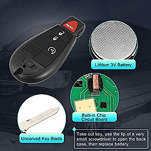 X AUTOHAUX Keyless Entry Remote Car Key Fob M3N5WY783X 433Mhz for Dodge Grand Caravan Charger Durango for Ram 4 Button with Door Key Replacement