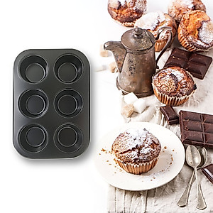 SourceTon 6-Cup Metal Muffin Mold Bonus with Spatula, 3 pcs pack of Muffin Mold