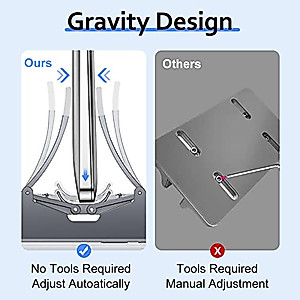 AmazeFan Vertical Laptop Stand Holder-Gravity Locking Holder Dock Space Saving Organizers and Storage for Desk-Compatible with MacBook/Air Pro/iPad/Dell/(Up to 17'')-Gray
